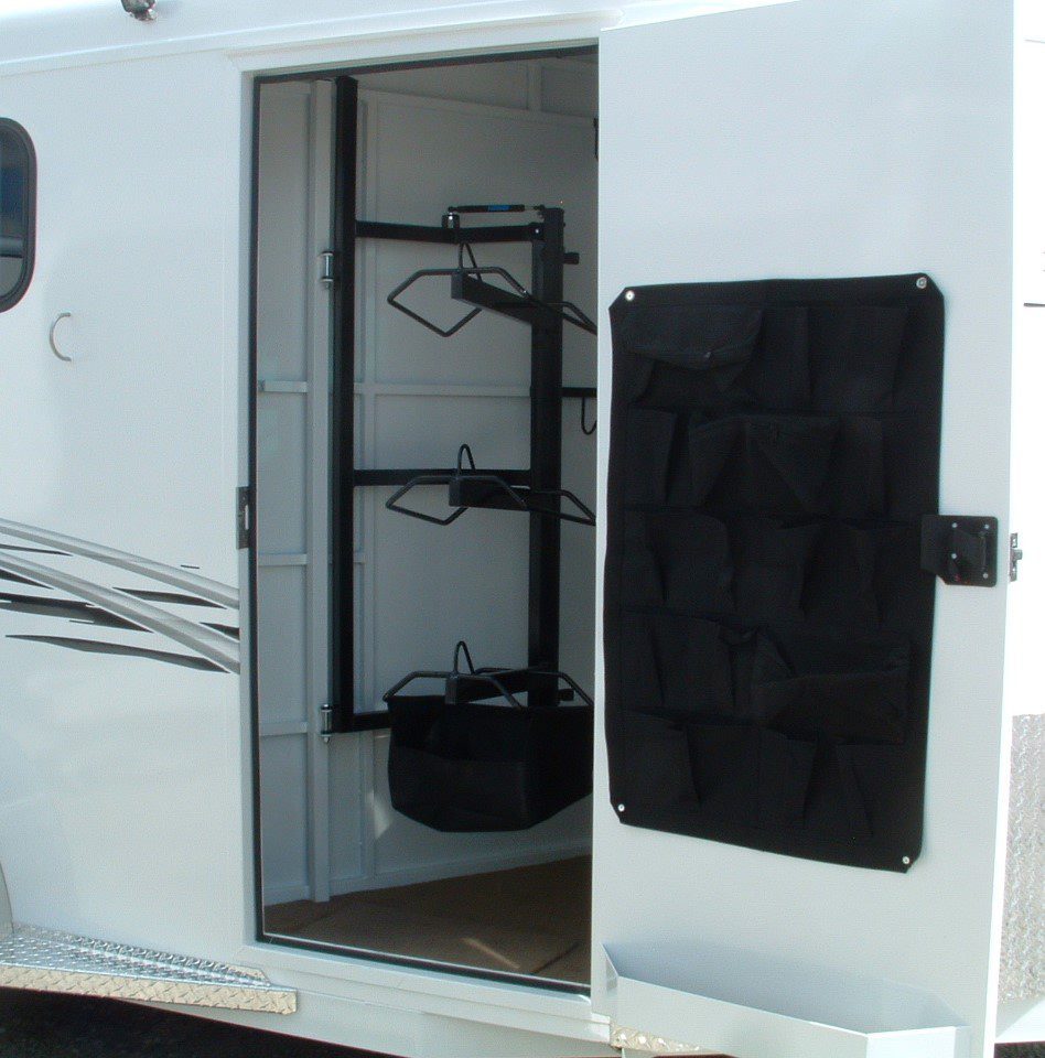 2016 TRAILS WEST ADVENTURE II MX 3 HORSE VIEW OF SADDLE RACK ...